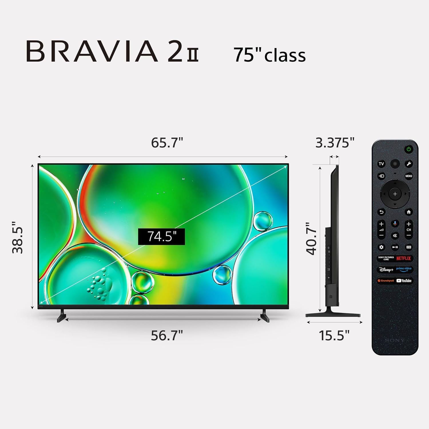 Sony BRAVIA 2 II 75 Inch 4K Ultra HD LED Smart TV with Google TV ...