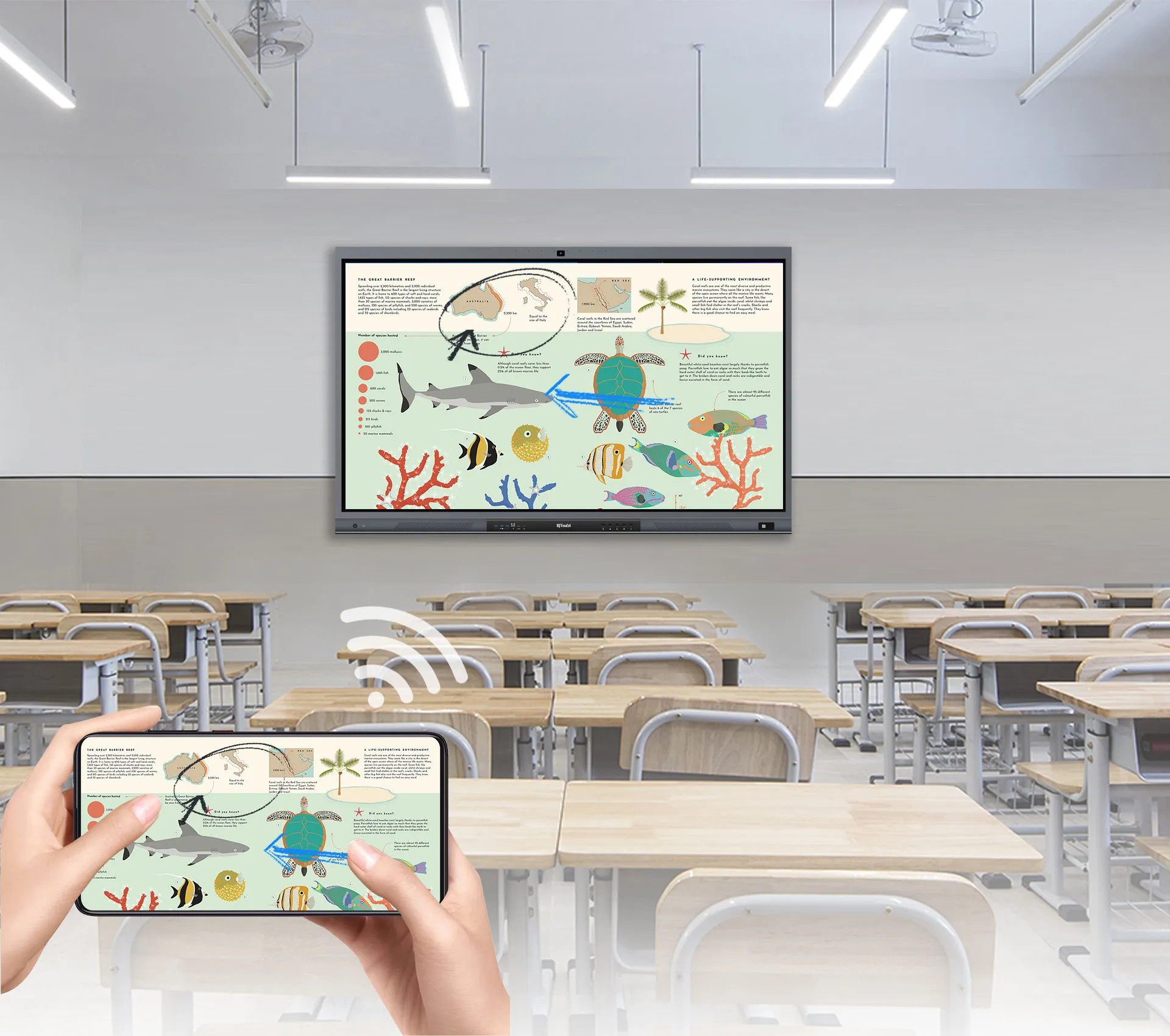IQ Touch 110 Inch Ultra-smooth interactive display for smart classrooms ...